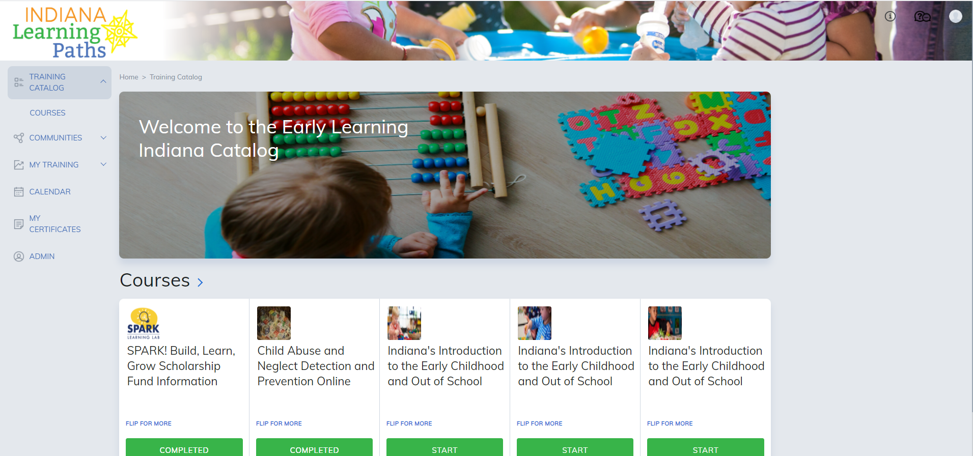 Completing Training On Indiana Learning Paths Early Learning Indiana